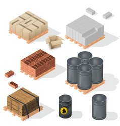 Realistic 3d detailed building materials set Vector Image