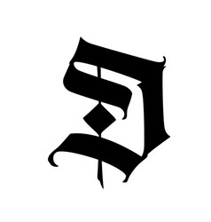 Letter d in the gothic style alphabet Royalty Free Vector