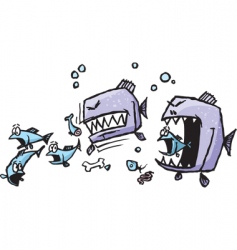 Pianha attack Royalty Free Vector Image - VectorStock