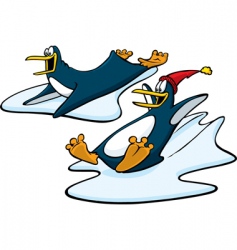 Playful penguins Royalty Free Vector Image - VectorStock