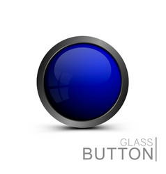 Blue trendy glass button round shape Royalty Free Vector