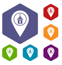 Colored map markers icon set Royalty Free Vector Image