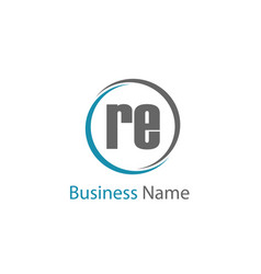Initial letter re logo template design Royalty Free Vector