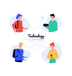 Kid using technology Royalty Free Vector Image