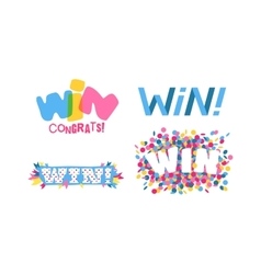 Win text set Royalty Free Vector Image - VectorStock