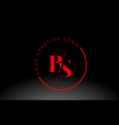 Red sa serif letter logo design with creative Vector Image