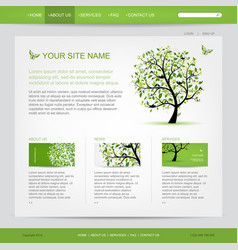 Website design template with green tree Royalty Free Vector