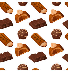 Milk chocolate bar seamless background pattern Vector Image