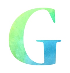 Watercolor blue-green colored alphabet Royalty Free Vector