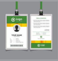 Abstract smooth green white wave id card design Vector Image