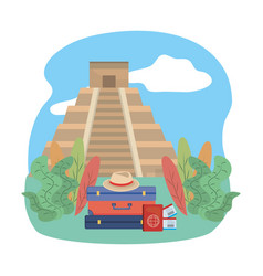 Kukulkan pyramid design Royalty Free Vector Image