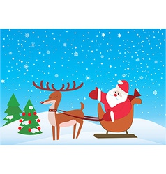 Santa claus and rudolph deer Royalty Free Vector Image