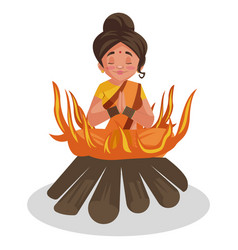 Priestess cartoon character Royalty Free Vector Image