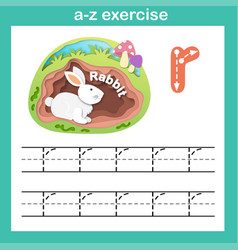 Isolated alphabet letter r rabbit Royalty Free Vector Image