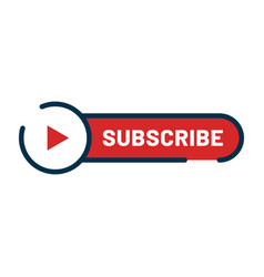 Red button subscribe channel with hand cursor Vector Image