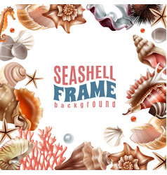 Sea life border frame Royalty Free Vector Image