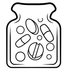 Pills bottle stencil Royalty Free Vector Image