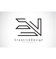 Ne n e letter logo design in black colors Vector Image