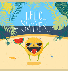 Summer vacation children in beach Royalty Free Vector Image