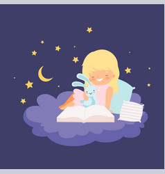 Cute girl wearing pajamas getting ready to sleep Vector Image