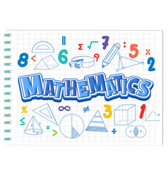 Blank paper note math theme Royalty Free Vector Image