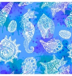 Seamless abstract hand-drawn pattern waves Vector Image