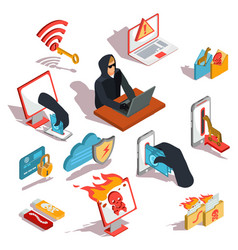 Hacking icons set Royalty Free Vector Image - VectorStock