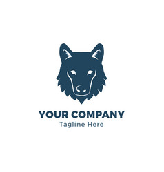 Running wolf logo template isolated on white Vector Image