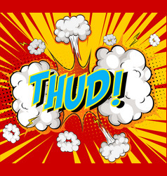 Word thump on comic cloud explosion background Vector Image