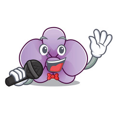 Singing daisy flower mascot cartoon Royalty Free Vector