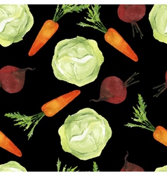 Root vegetables with leafy tops dark seamless Vector Image