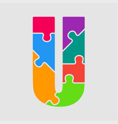 Jigsaw color shape puzzle piece letter - y Vector Image