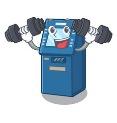 Fitness atm machine isolated with mascot Vector Image