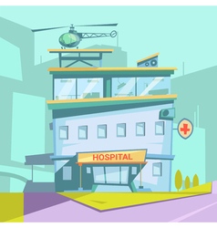 Facade hospital in thin line or clinic hospice Vector Image