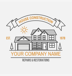 House construction company identity with suburban Vector Image