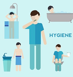 Washing kids brushing teeth toilet hygiene soap Vector Image