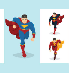Set female superhero in 9 different poses Vector Image