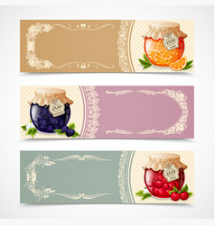 Strawberry jam labels Royalty Free Vector Image