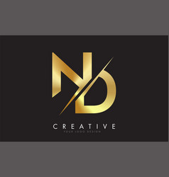 Handwritten nd n d letter logo with sparkling Vector Image