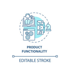 Product functionality concept icon Royalty Free Vector Image