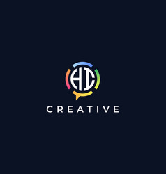 Creative chat initial letters hv logo Royalty Free Vector