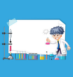 Scientist doing experiment in science lab Vector Image