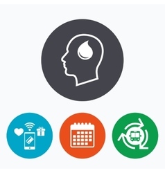 Head with drop sign icon male human head Vector Image