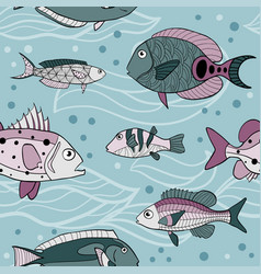 Underwater creatures seamless pattern Royalty Free Vector