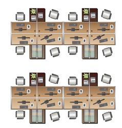 Office furniture workstation top view for interior