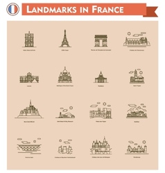 Travel destinations icon set Royalty Free Vector Image