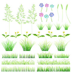 Grass painted elements Royalty Free Vector Image