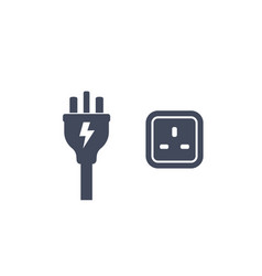 Uk electric plug icon logo Royalty Free Vector Image