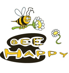 Bee happy Royalty Free Vector Image - VectorStock