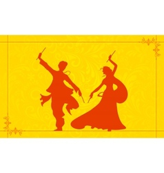Couple playing Garba Royalty Free Vector Image